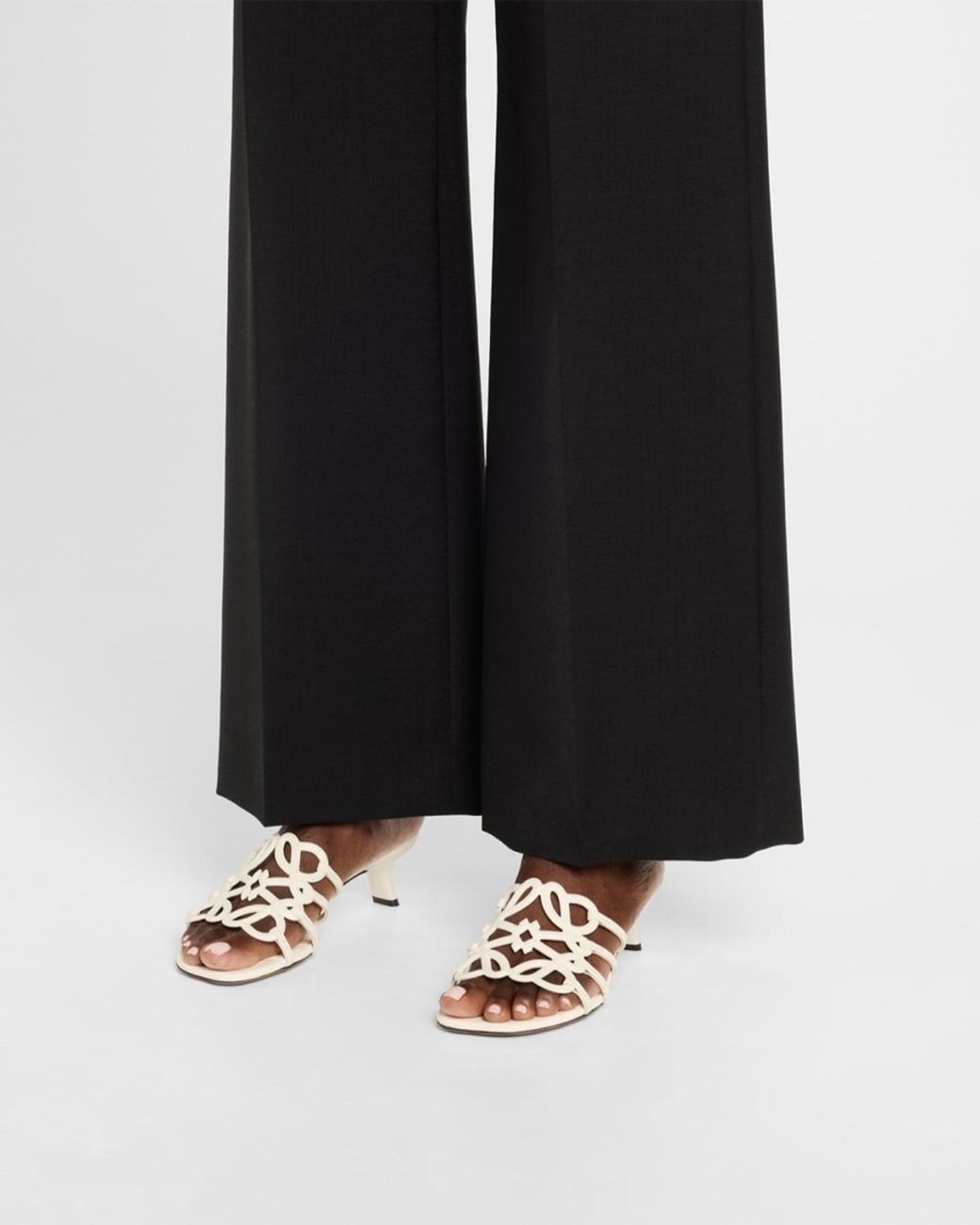 Loewe X Paula & Apos;S Ibiza Petal Anagram Leather Caged Mule Sandals ...