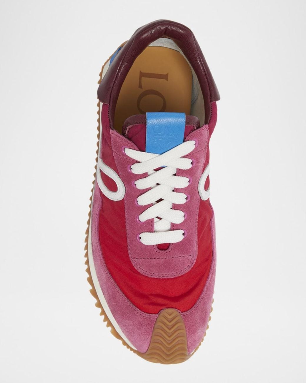 Loewe Flow Runner Suede And Leather Sneakers in Red | Lyst