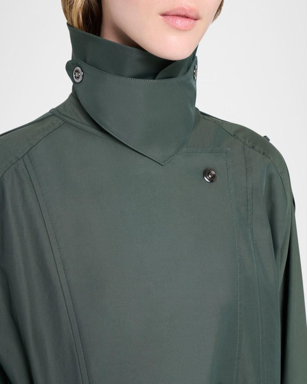 Twp Bogie Long Trench Coat in Green | Lyst