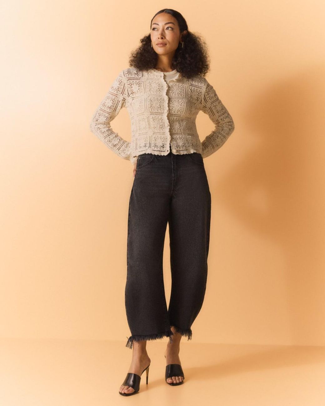 FRAME The Bubble Crop Jeans in Blue | Lyst