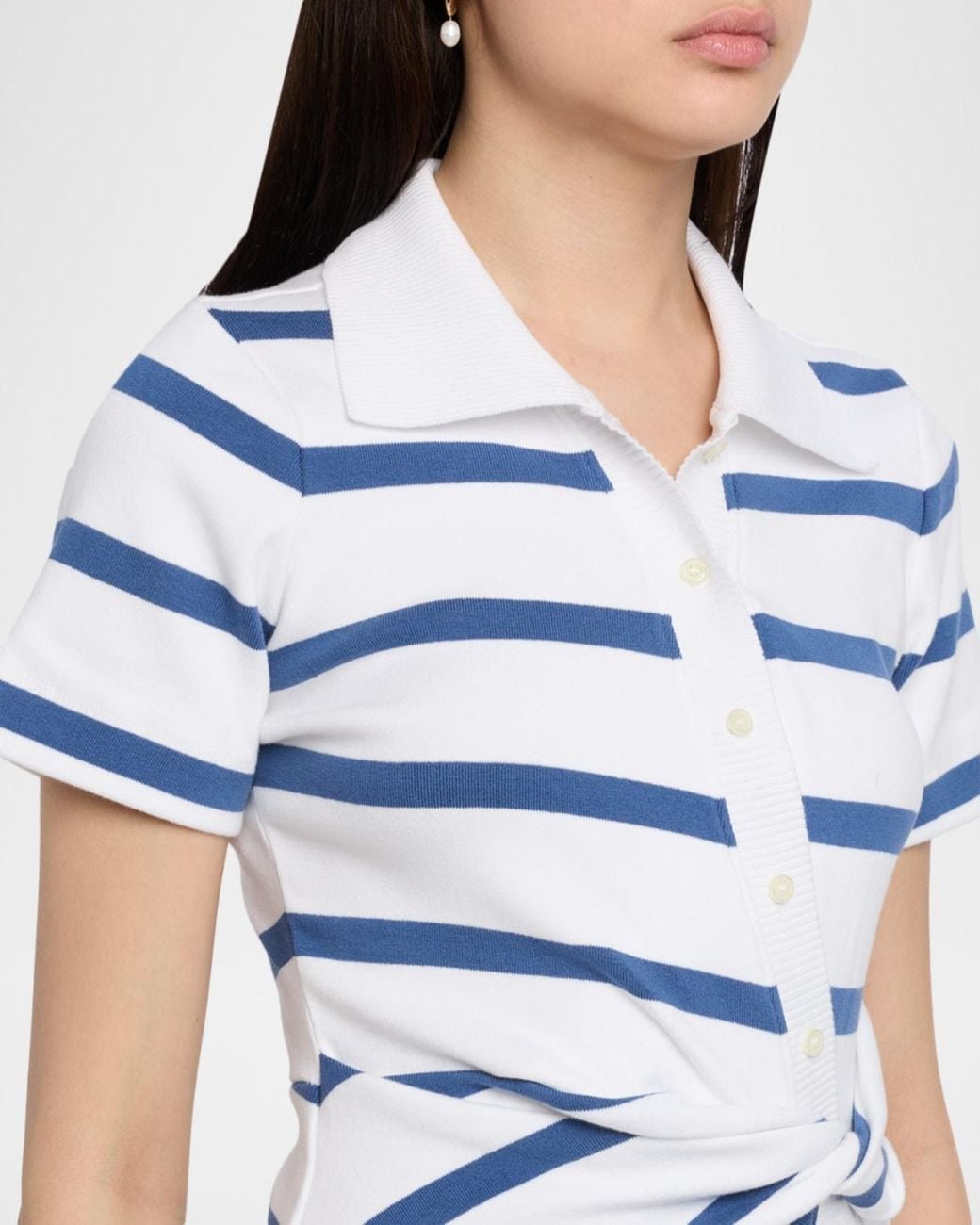 Tanya Taylor Ellicot Stripe Short-Sleeve Shirtdress in Blue | Lyst