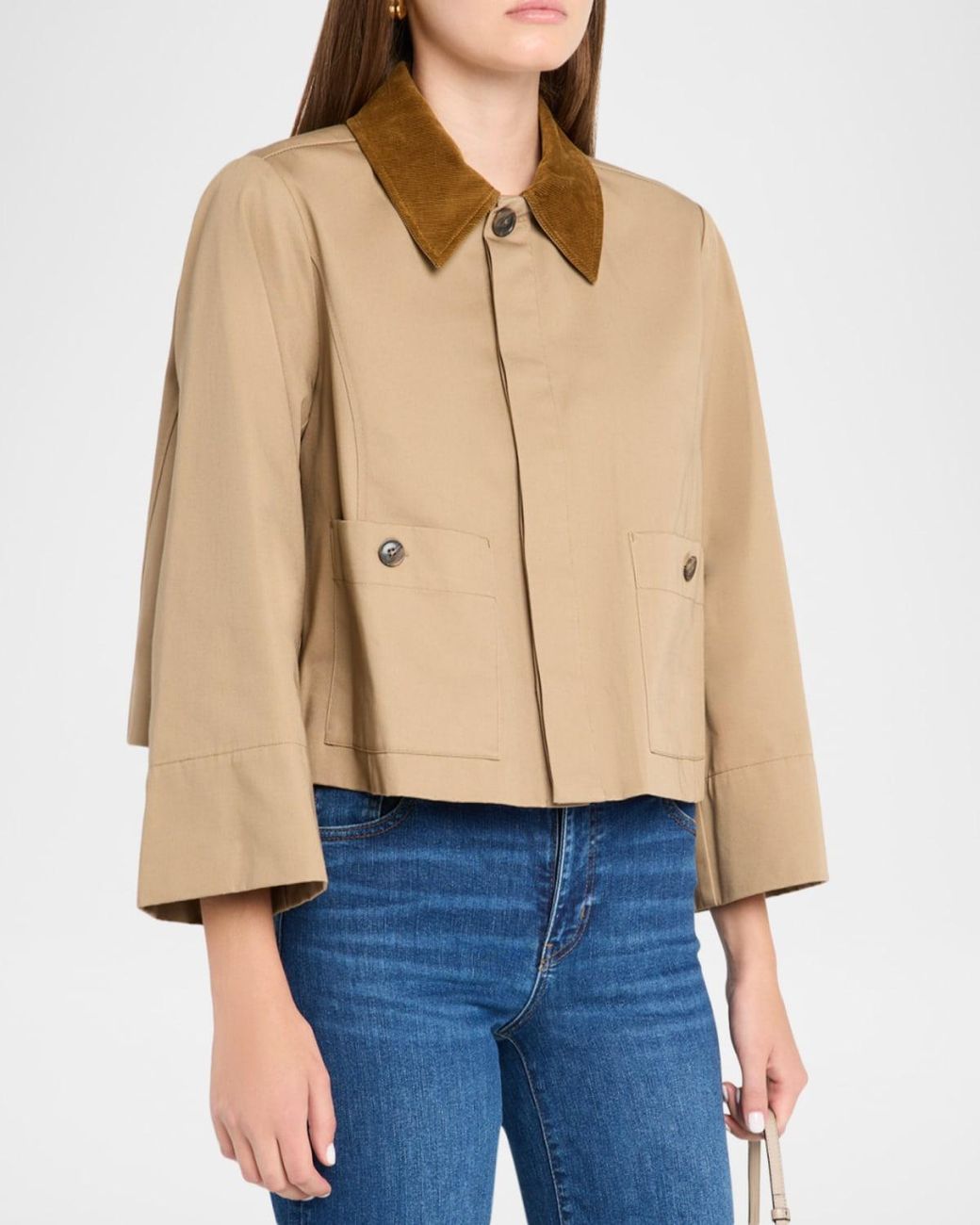 FRAME The Small Trench Coat in Natural | Lyst