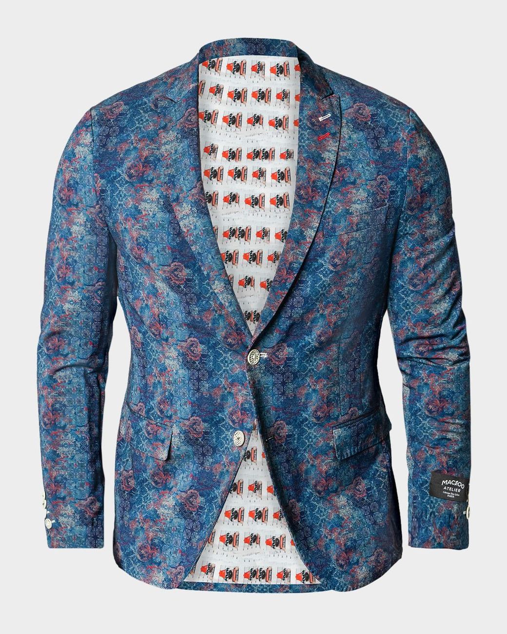 Maceoo Apos;S Descartes Damask Unconstructed Blazer in Blue for Men | Lyst