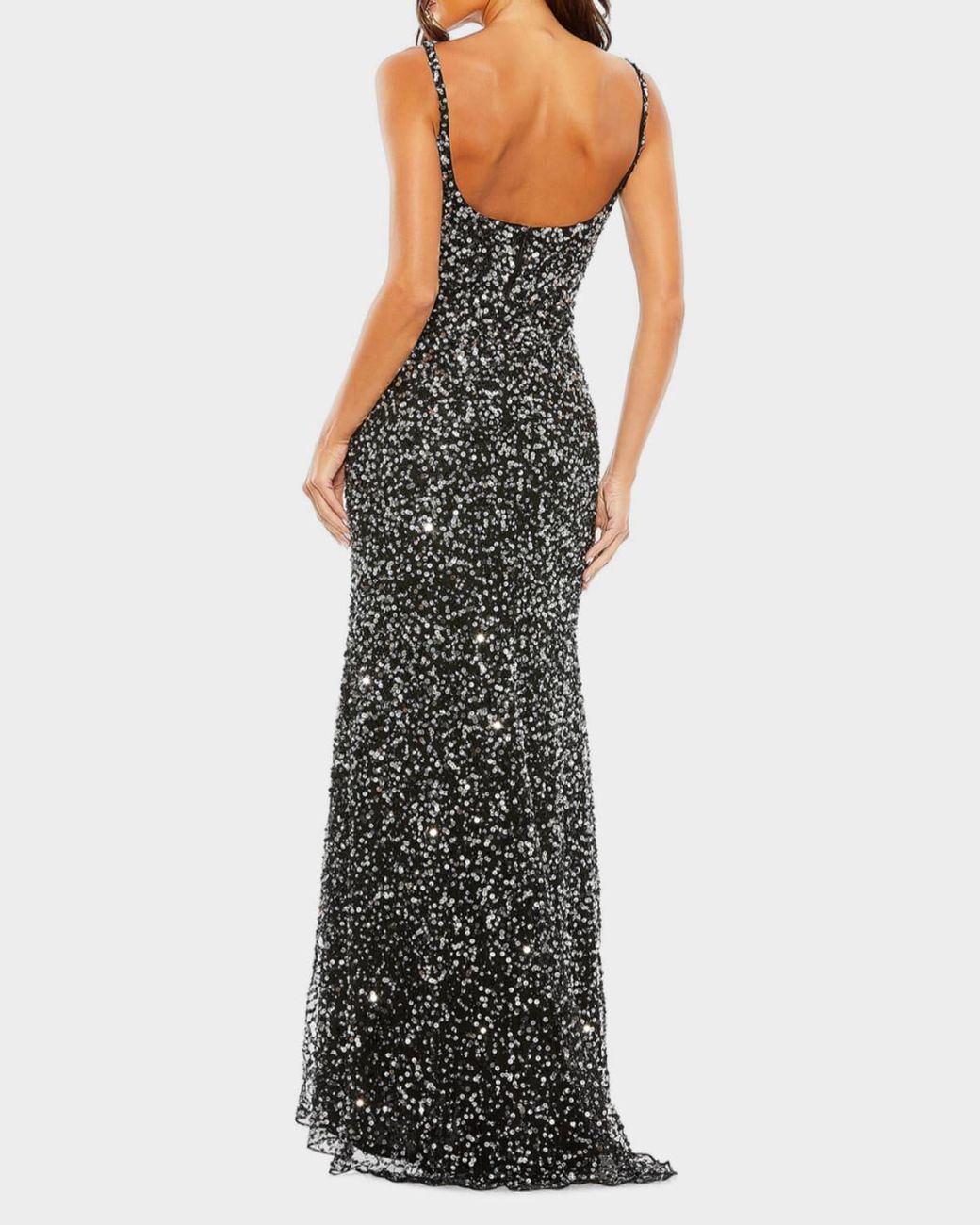 Mac Duggal Sleeveless Sequin Column Slip Gown in Black | Lyst