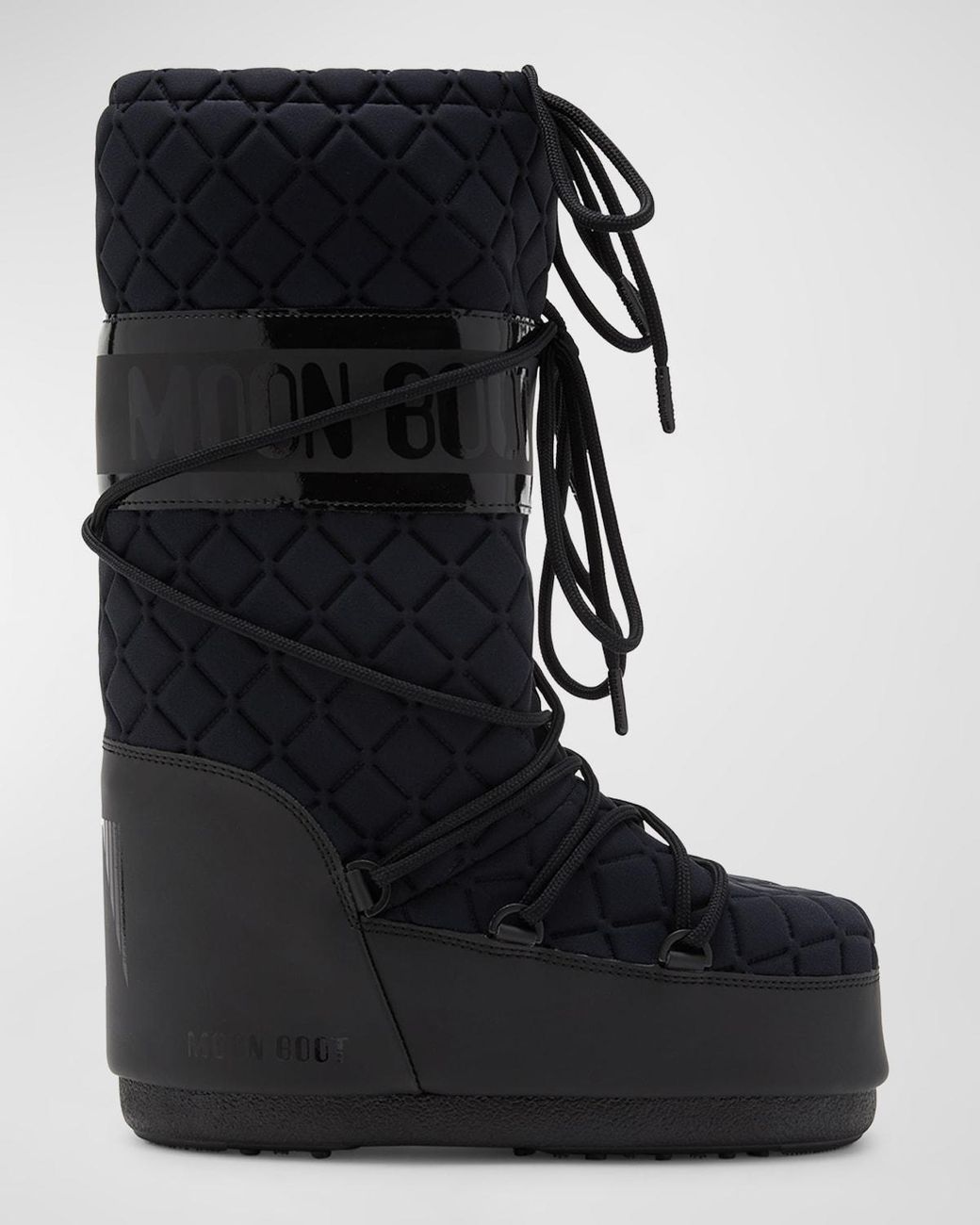 Moon Boot Icon Quilted Nylon Tall Snow Boots in Black | Lyst