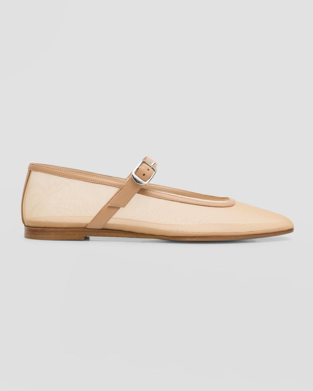 Le Monde Beryl Mesh Mary Jane Ballerina Flats in Natural | Lyst