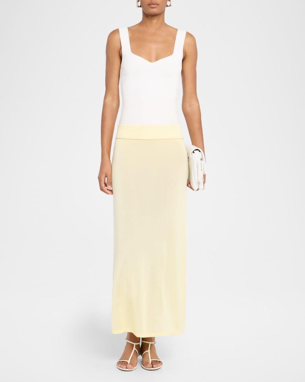TOTEME Sheer Knit Maxi Skirt in Natural | Lyst