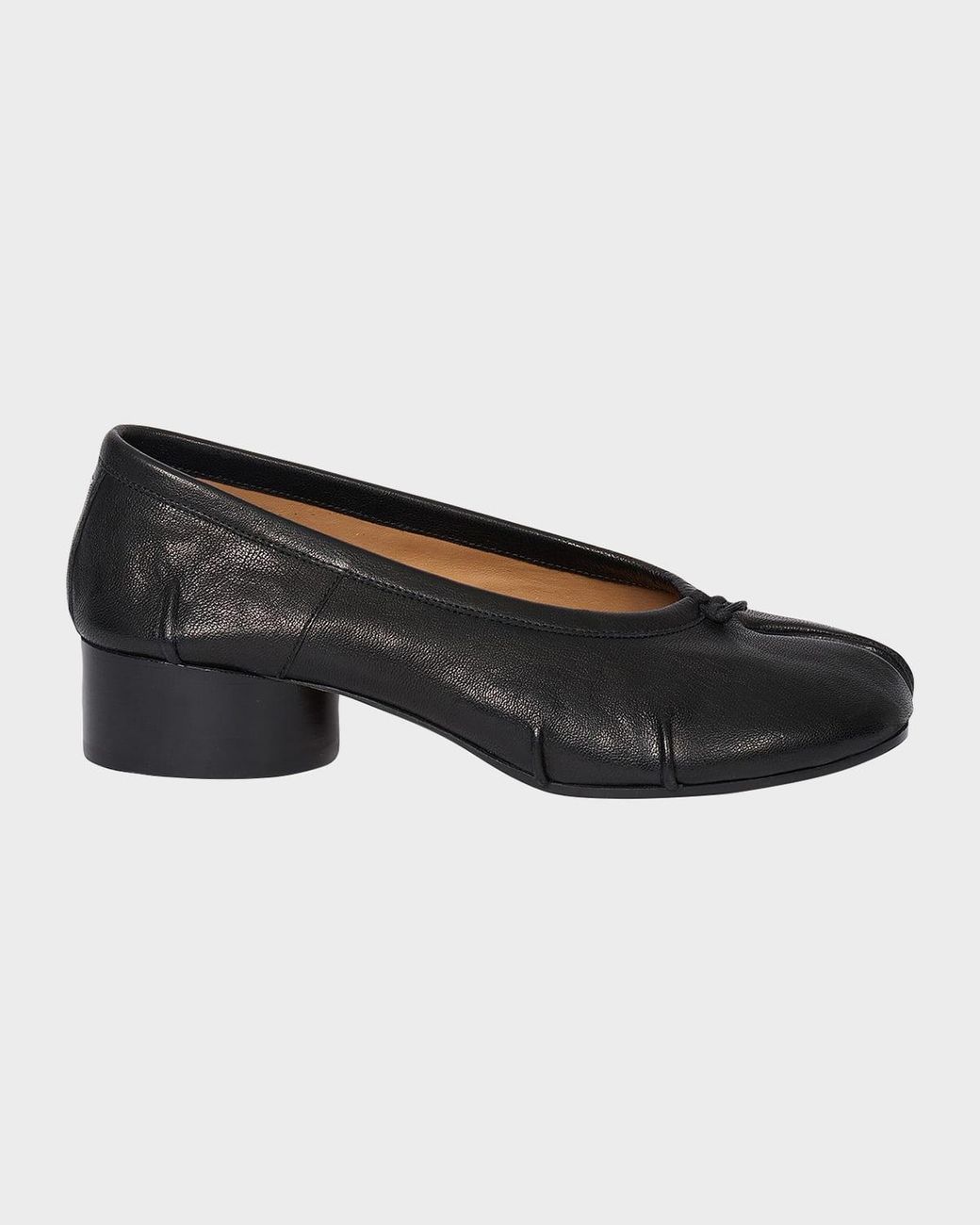 Maison Margiela Tabi Leather Split-Toe Ballerina Pumps in Black | Lyst