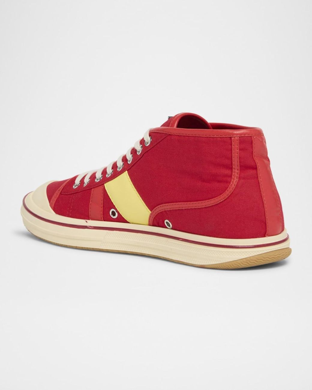 Bottega Veneta Apos;S Eliot Canvas Mid-Top Sneakers in Red for Men | Lyst
