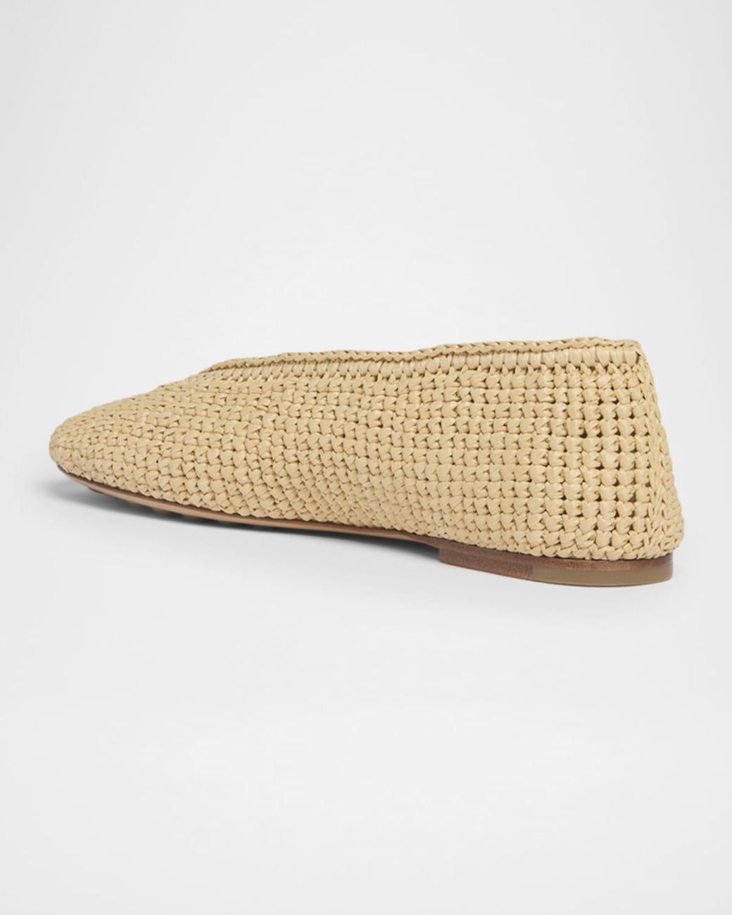 Bottega Veneta Rosa Raffia Ballerina Flats in Natural | Lyst