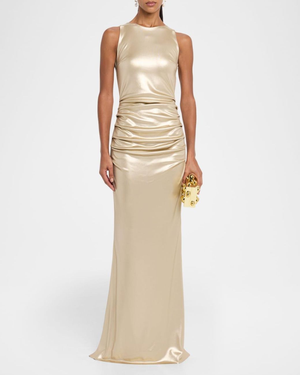 La Petite Robe Di Chiara Boni Zari Splendid Metallic Jersey Gown in ...