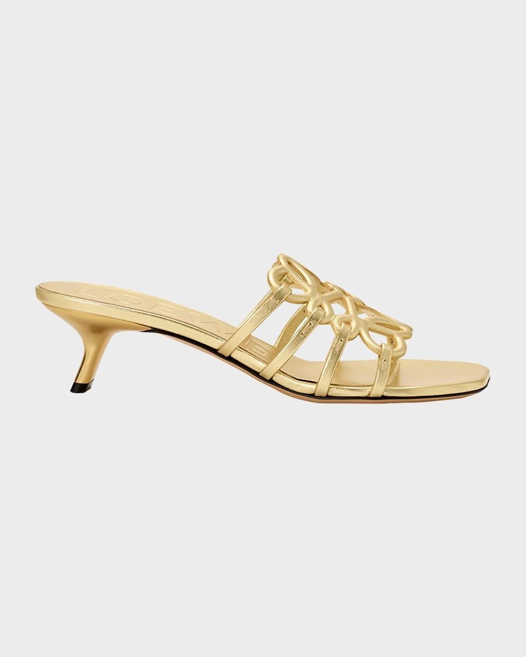 Loewe X Paula & Apos;S Ibiza 45Mm Petal Anagram Metallic Leather Mule ...