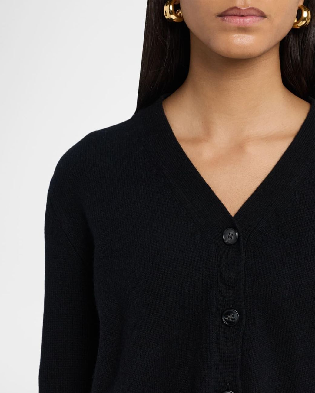 Lisa Yang Marion Cashmere-Silk V-Neck Cardigan in Black | Lyst