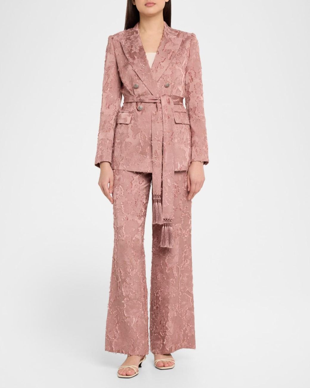Kobi Halperin Nia Double-Breasted Jacquard Jacket in Pink | Lyst