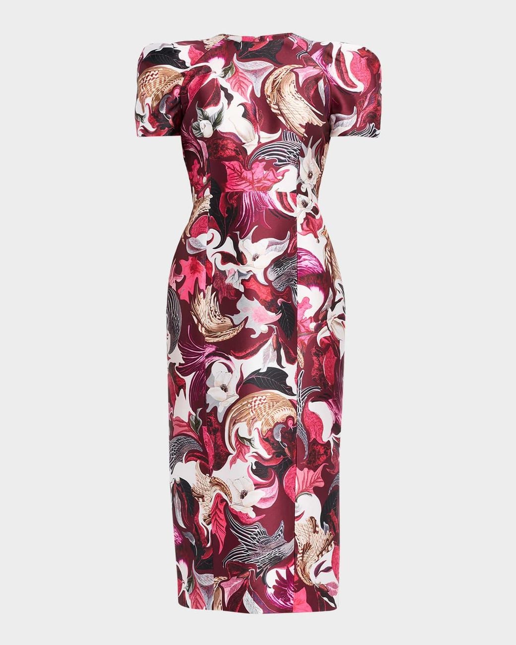 Mary Katrantzou Surene Floral-Print Midi Sheath Dress in Red | Lyst