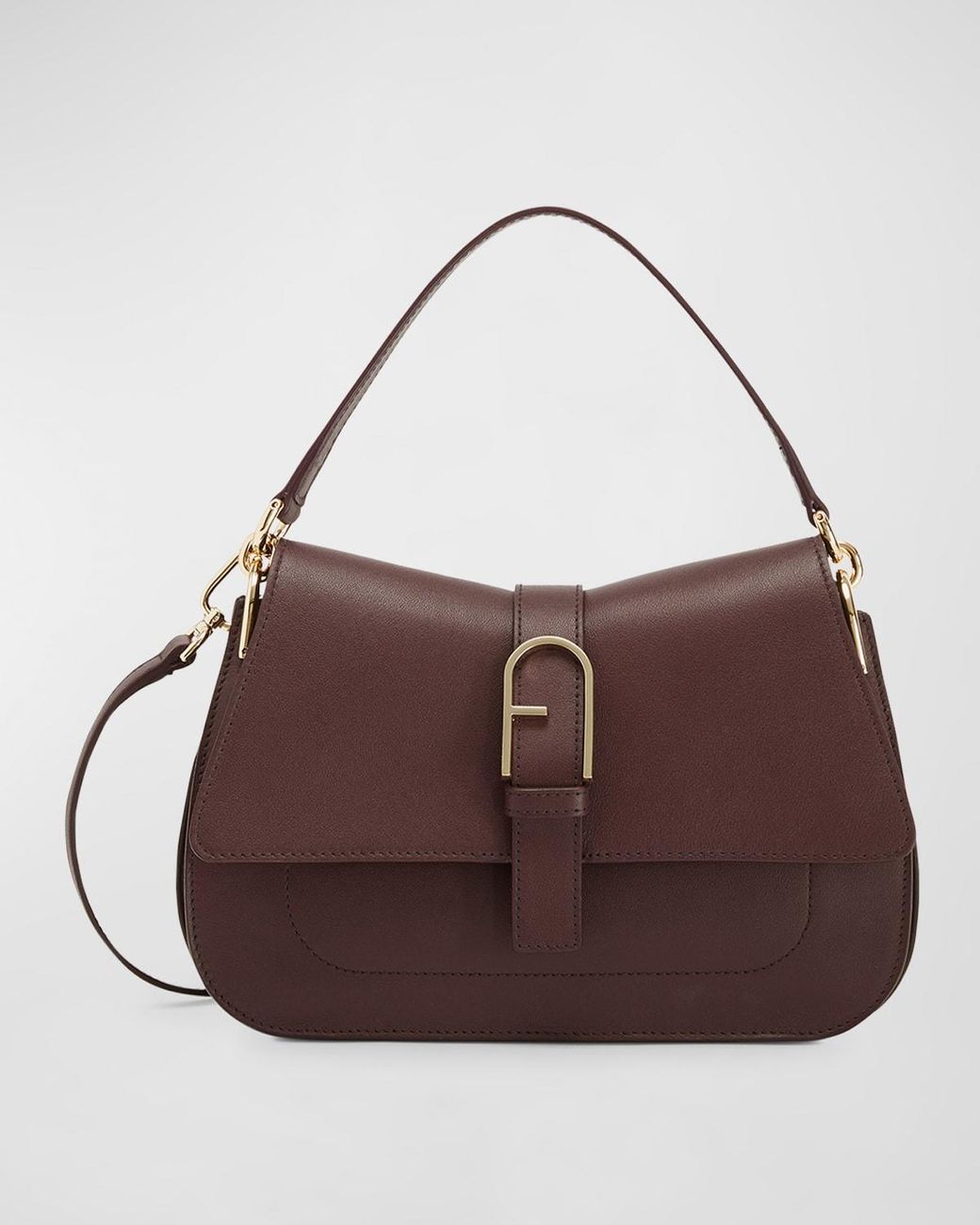 Furla Flow Medium Flap Top-handle Bag in Brown | Lyst
