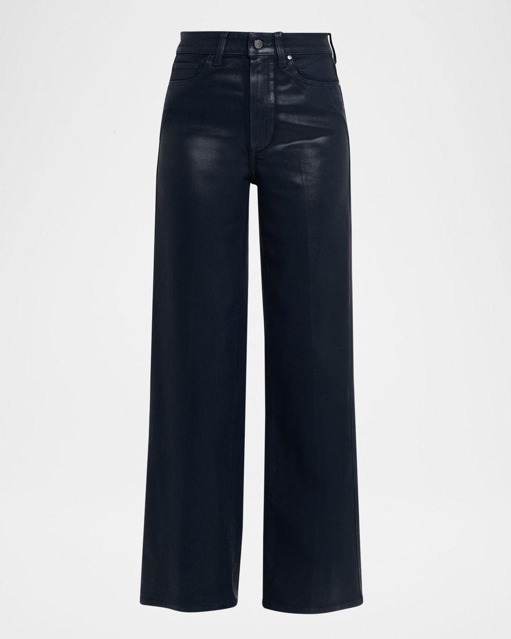 PAIGE Sasha Coated Wide-Leg Jeans in Blue | Lyst