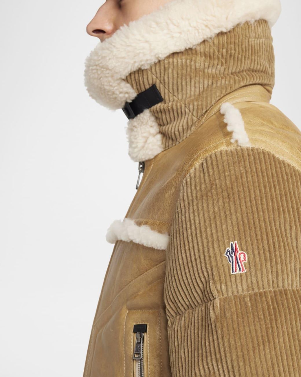 Moncler Apos;S Argens Shearling Bomber Jacket in Natural for Men | Lyst