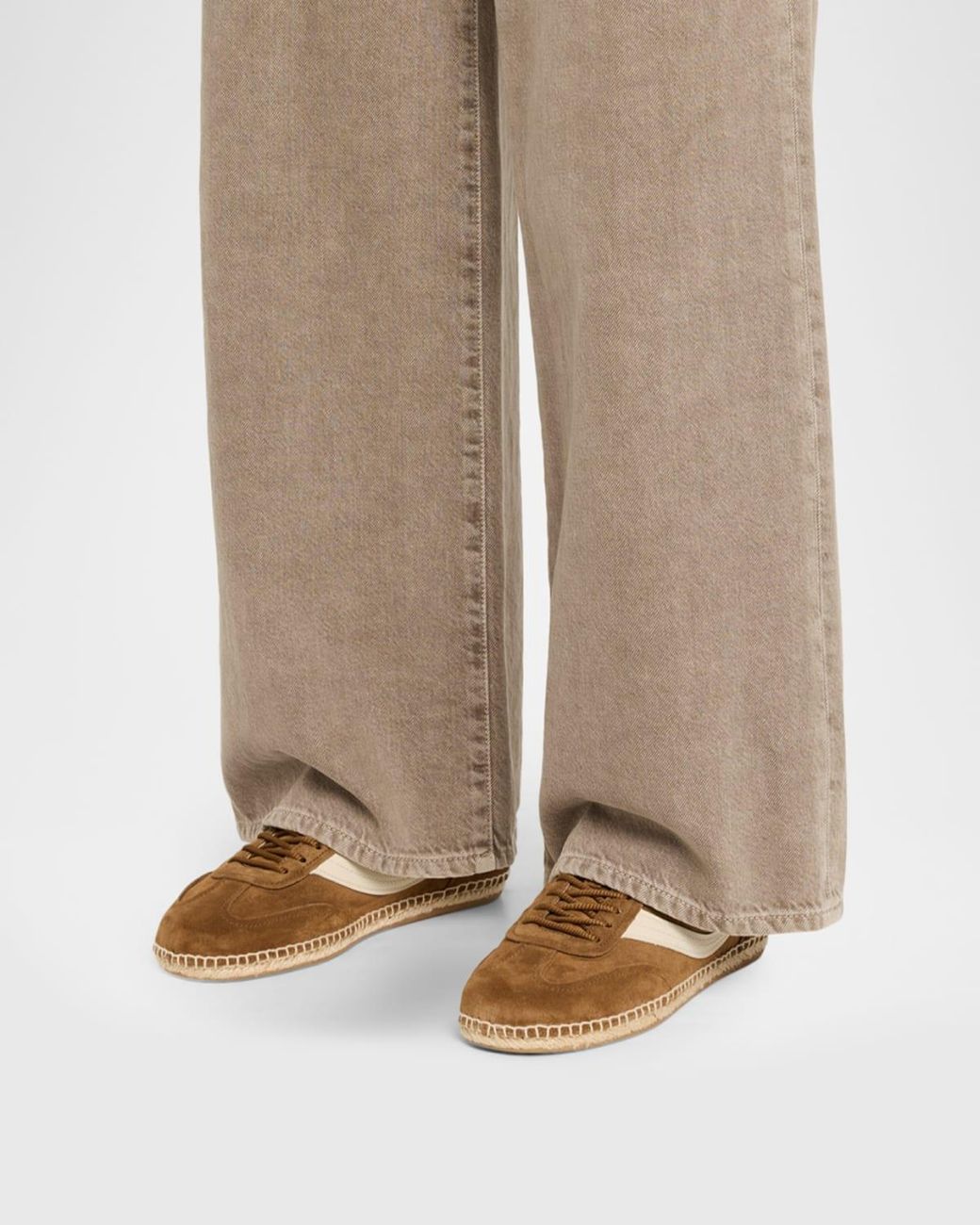Vince Oasis Mixed Leather Espadrille Sneakers in Brown | Lyst