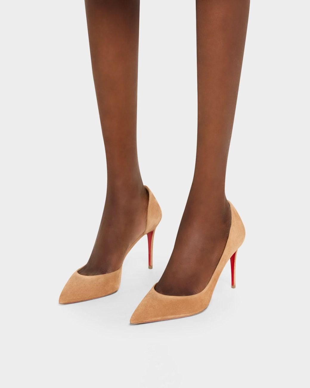 Christian Louboutin 85Mm Iriza Suede Half-D & Apos;Orsay Pumps in White ...