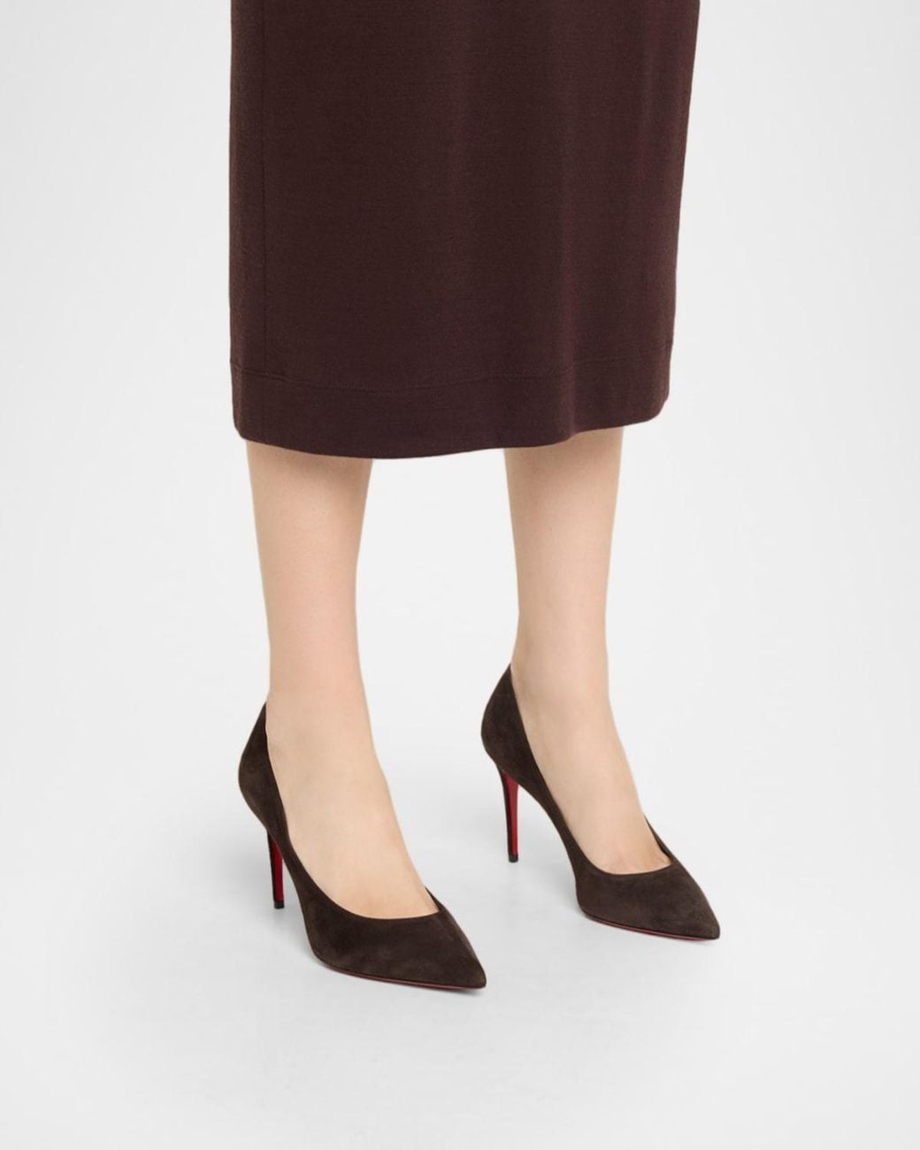 Christian Louboutin 85Mm Kate Suede Classic Pumps in White | Lyst