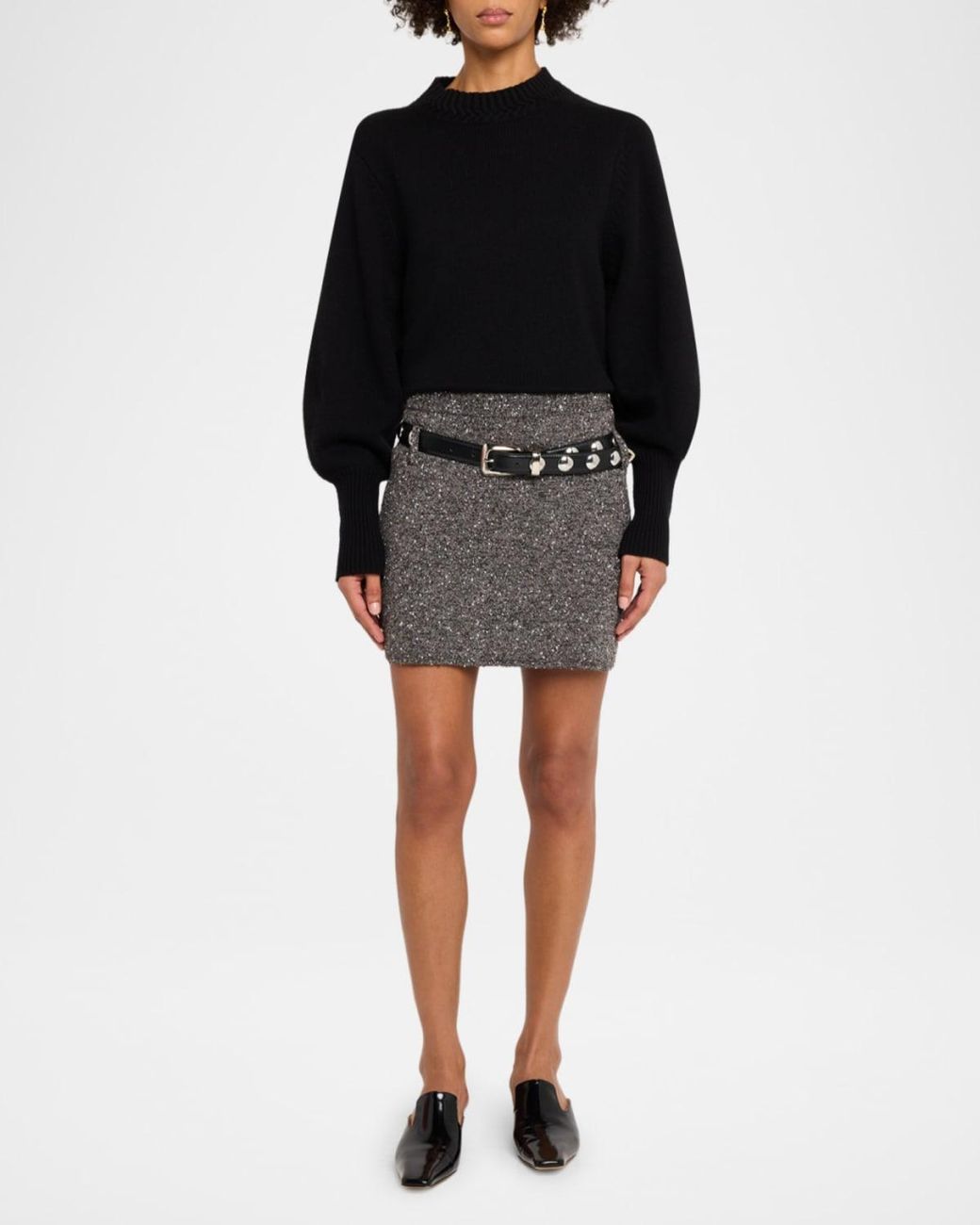 A.L.C. Stella Bouclé Tweed Mini Skirt in Gray | Lyst