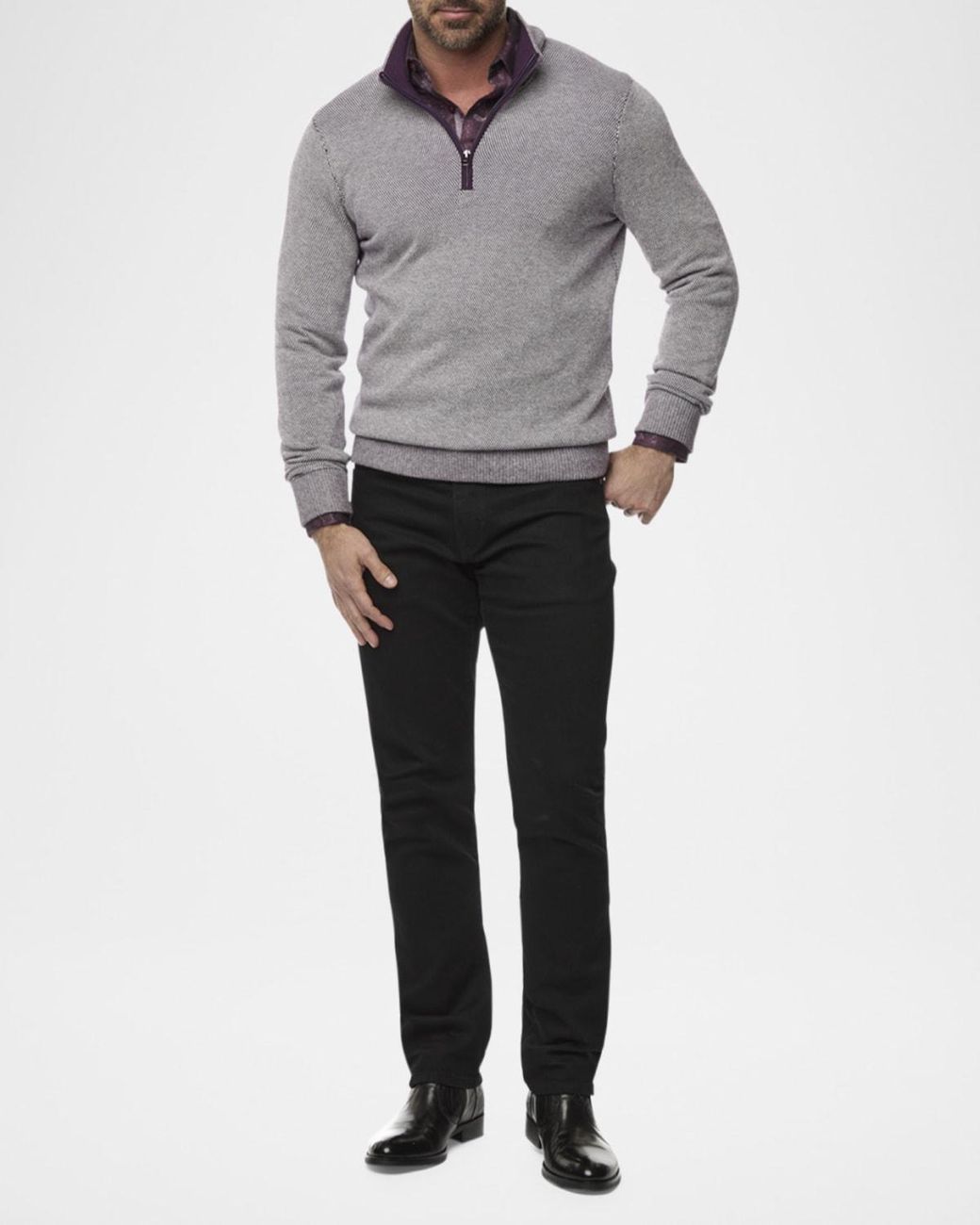 Robert Graham Apos;S Shane Quarter-Zip Sweater in Purple for Men | Lyst