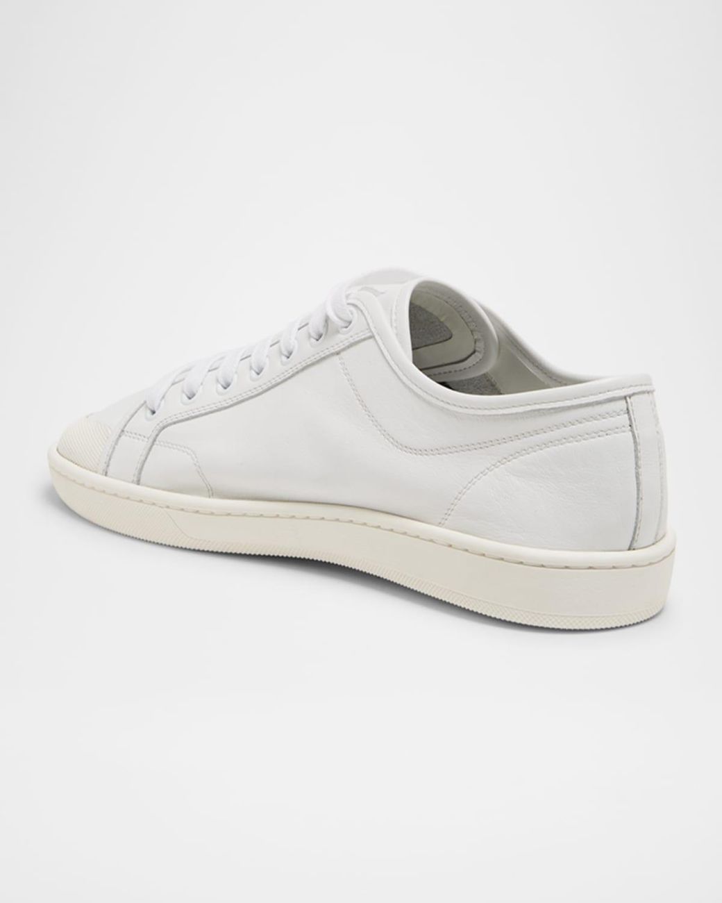 Saint Laurent Gym Leather Low-Top Sneakers in White | Lyst