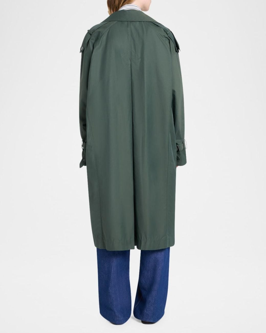 Twp Bogie Long Trench Coat in Green | Lyst
