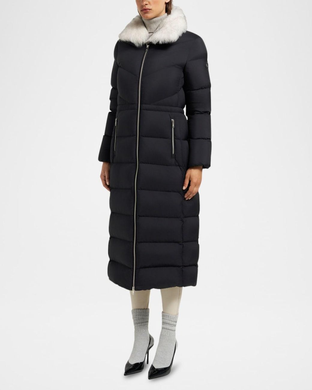 Moose Knuckles Belle Dune Long Down Puffer Jacket With Removable ...
