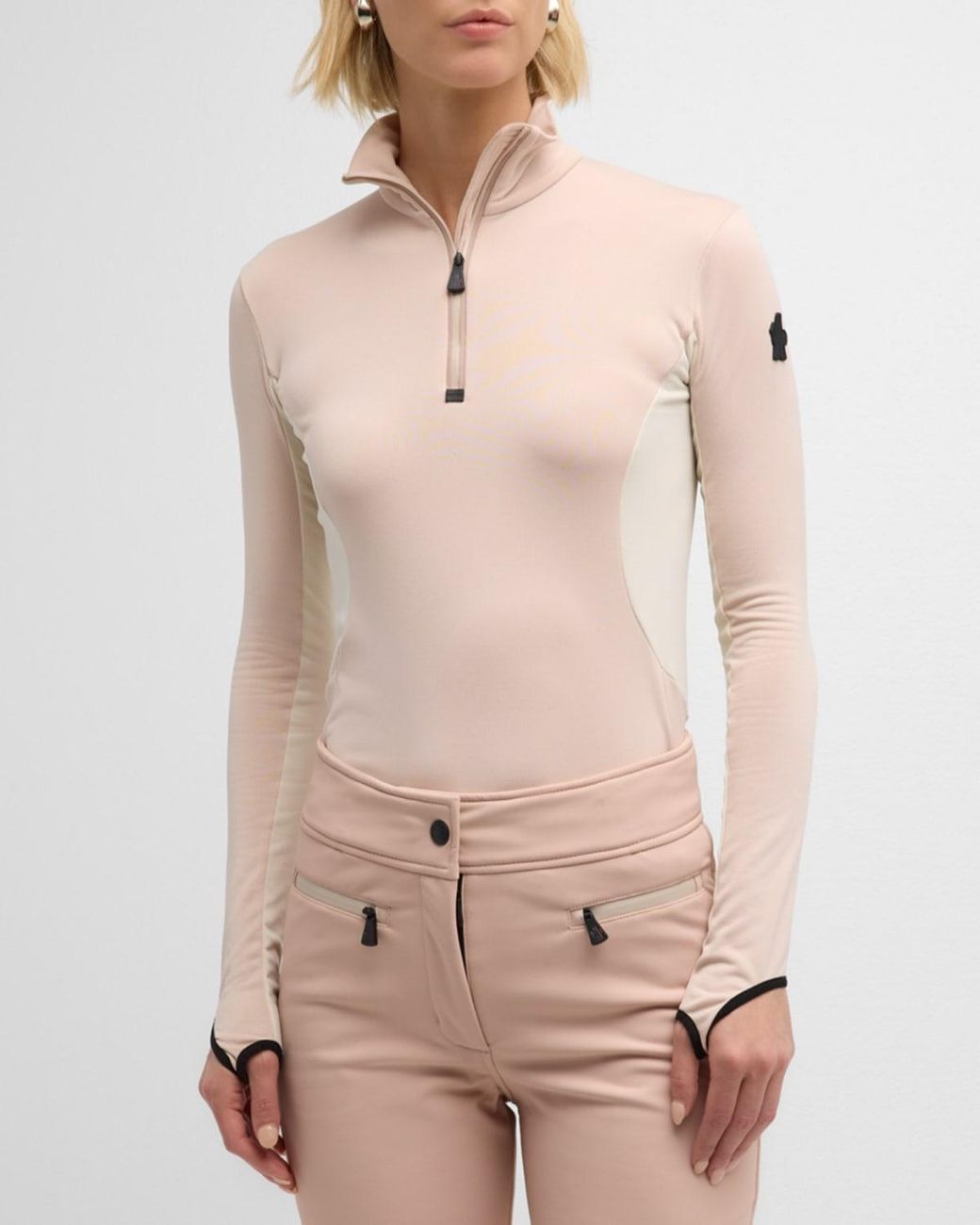 Moncler Polartec Quarter-Zip Base Layer in Natural | Lyst