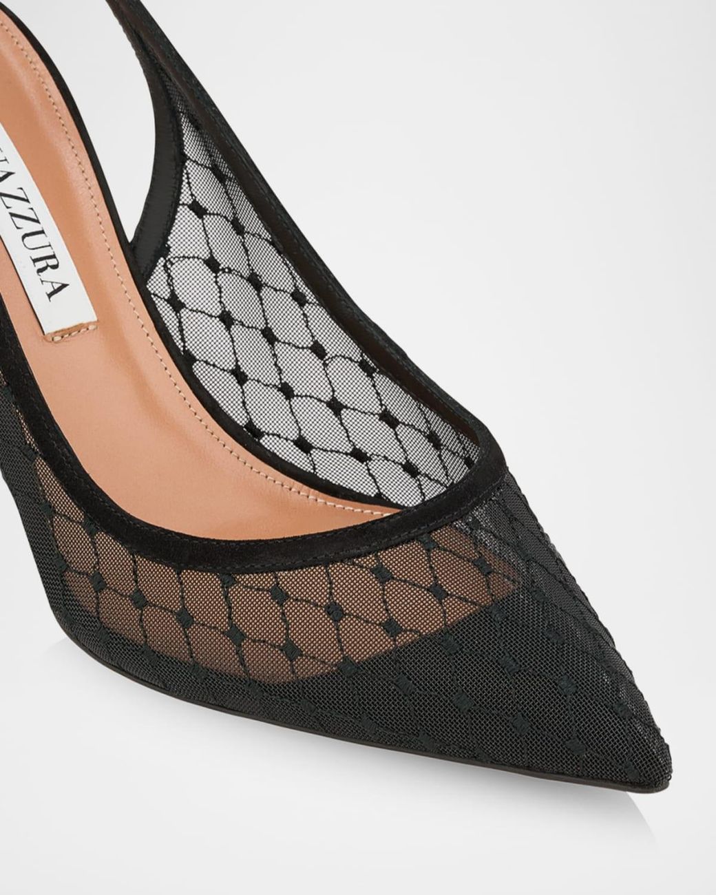 Aquazzura Net Mesh Suede Bow Pumps in Black | Lyst