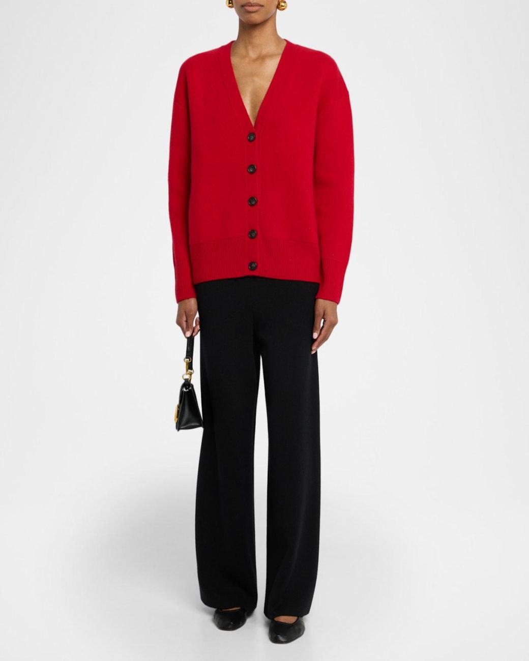 Lisa Yang Amery Cashmere V-Neck Cardigan in Red | Lyst
