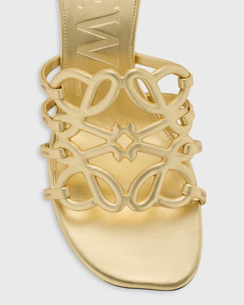 Loewe X Paula & Apos;S Ibiza 45Mm Petal Anagram Metallic Leather Mule ...