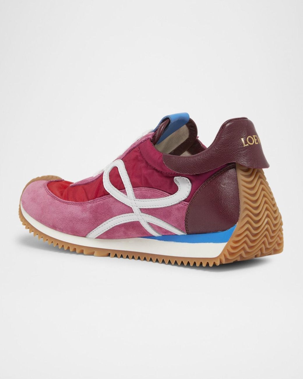 Loewe Flow Runner Suede And Leather Sneakers in Red | Lyst