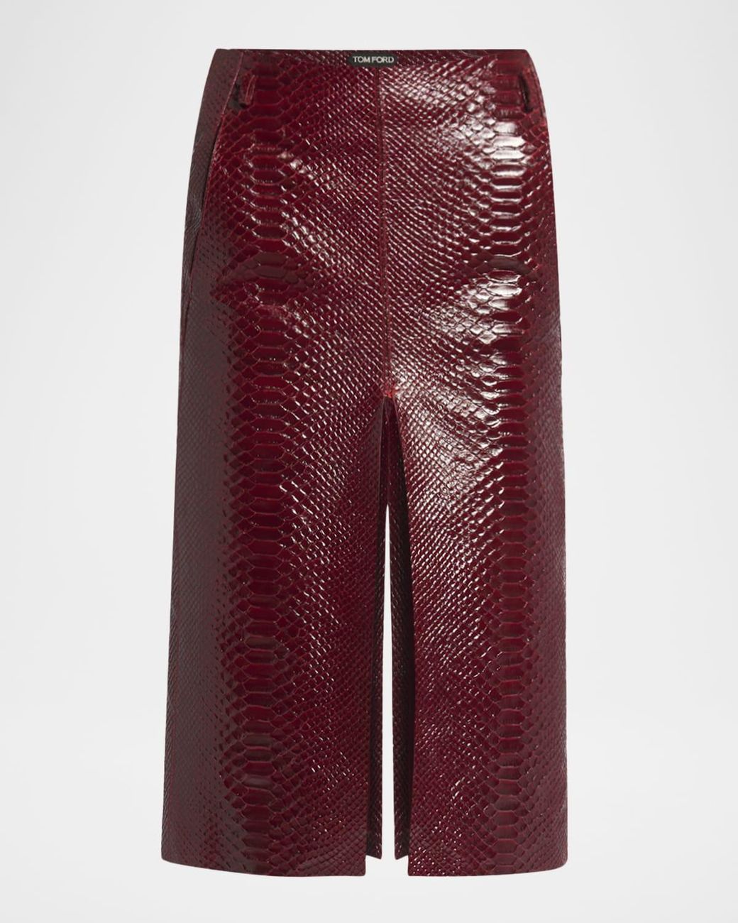 Tom Ford Snake-Effect Leather Midi Skirt in Purple | Lyst