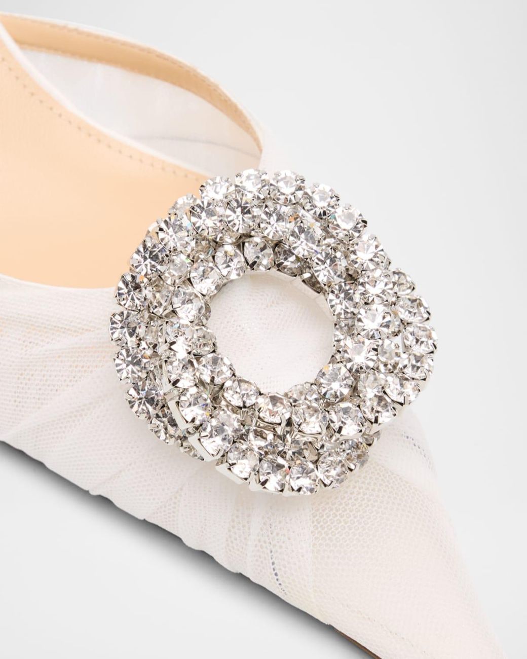 Mach & Mach Galaxy Mesh Crystal Slingback Pumps in White | Lyst