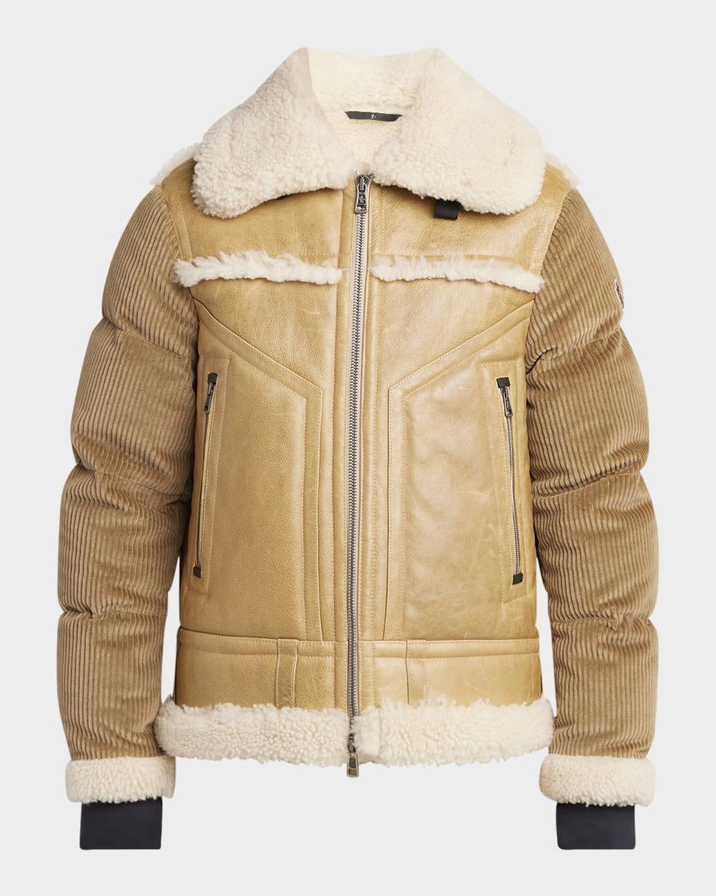 Moncler Apos;S Argens Shearling Bomber Jacket in Natural for Men | Lyst