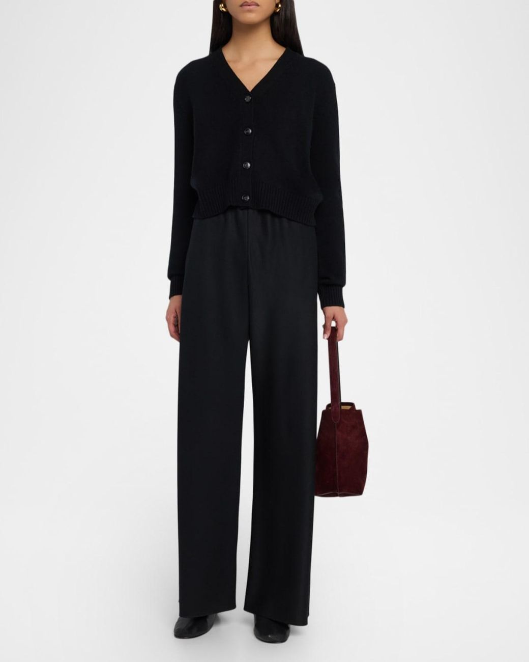Lisa Yang Marion Cashmere-Silk V-Neck Cardigan in Black | Lyst