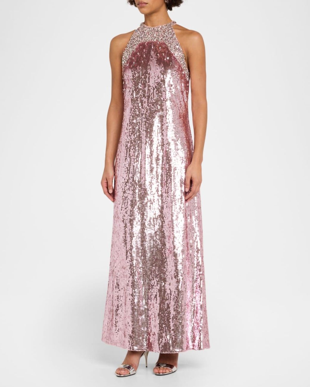 Emanuel Ungaro Elwood Crystal-Embellished Sequin Gown in Pink | Lyst