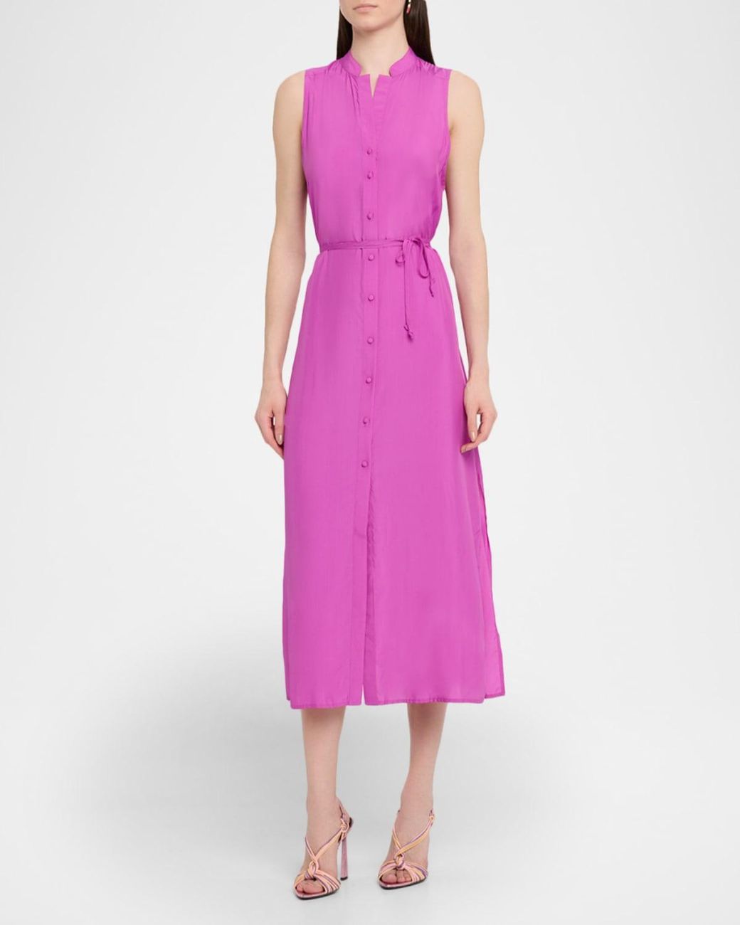 Marie Oliver Kirkley Sleeveless Side-Slit Midi Dress in Pink | Lyst
