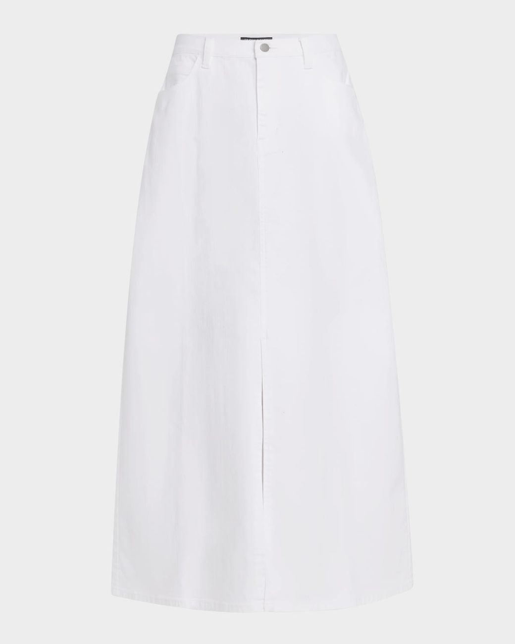 Eileen Fisher Petite Organic Cotton Denim Midi Skirt in White | Lyst