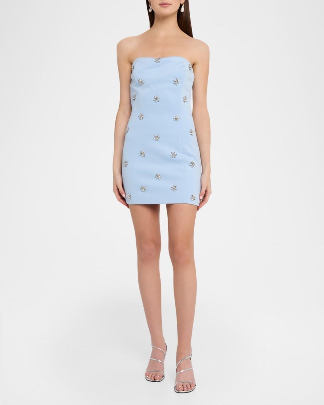 Generation Love Pixie Strapless Crystal-Embellished Mini Dress in Blue ...