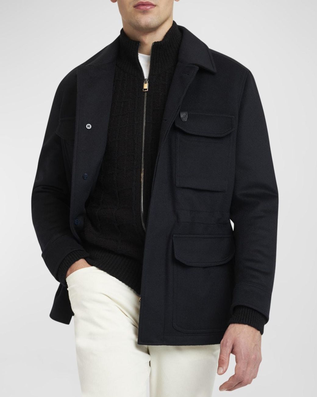 Brioni Apos;S Sahariana Wool-Cashmere Utility Jacket in Blue for Men | Lyst