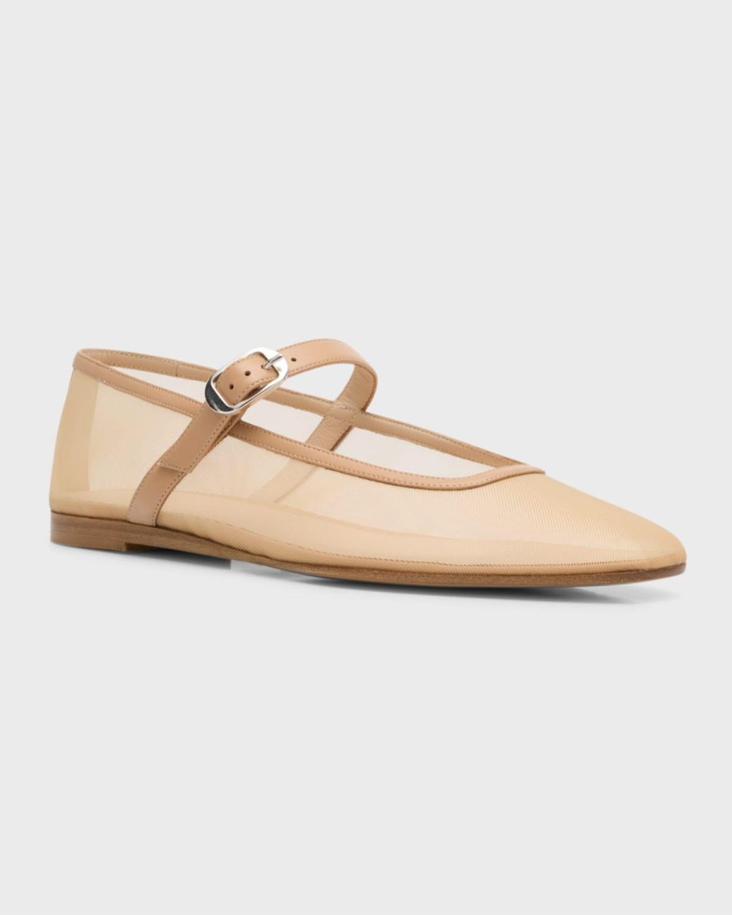 Le Monde Beryl Mesh Mary Jane Ballerina Flats in Natural | Lyst