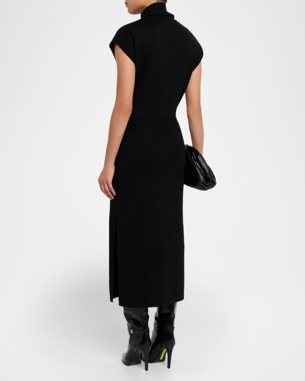 Ramy Brook Natalie Merino Turtleneck Midi Dress in Black | Lyst
