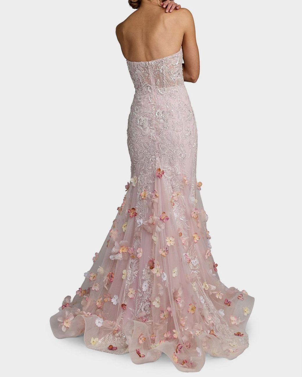 Mac Duggal Embellished Strapless Mermaid Gown in Pink | Lyst