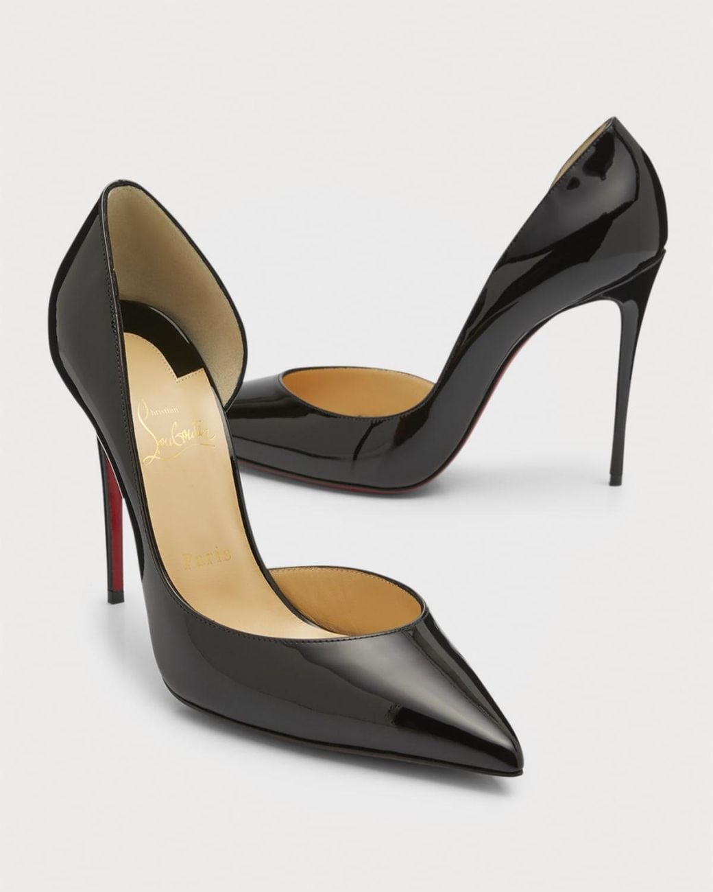 Christian Louboutin 100Mm Iriza Patent Open-Side Pumps in Black | Lyst