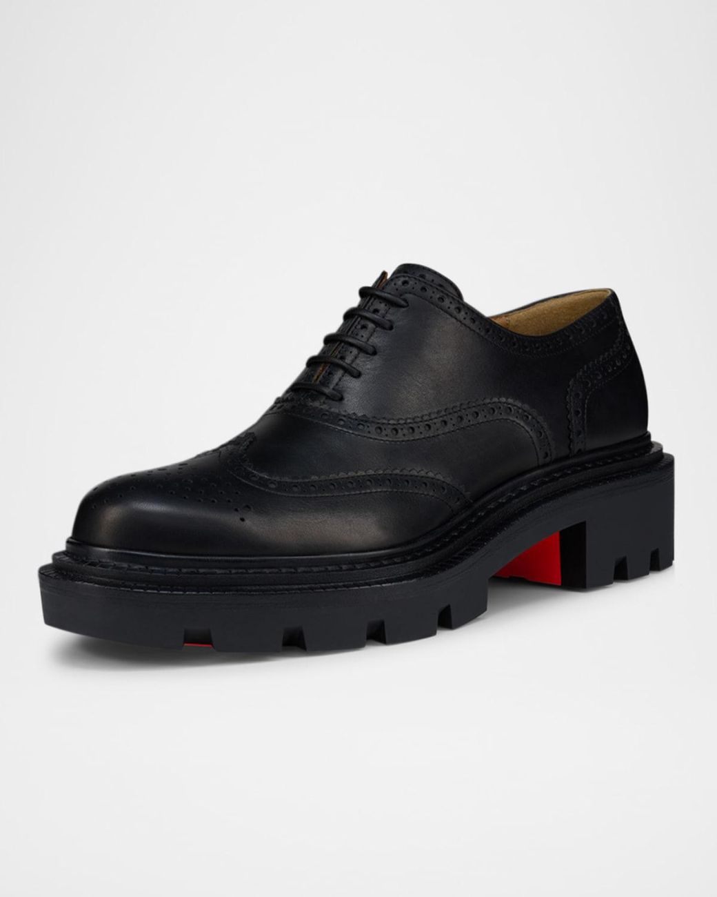 Christian Louboutin Apos;S College Wingtip Brogue Leather Derby Shoes ...