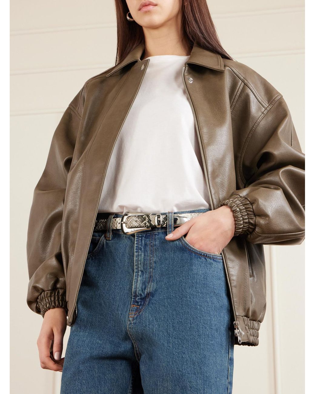 DEHANCHE Colette Snake-Effect Leather Waist Belt in Metallic | Lyst UK